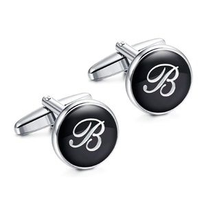 Unbranded | Accessories | Mens Alphabet Letter B Initial Cuff Links Black | Poshmark
